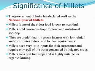 promotion of millets in india for 2024 by | PPTX