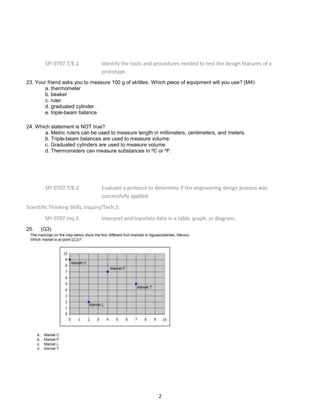 Tn 7th grade science diagnostic.2011 | Physics | Science