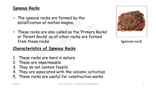 8th Standard Geography : Rocks and Soils | PPTX