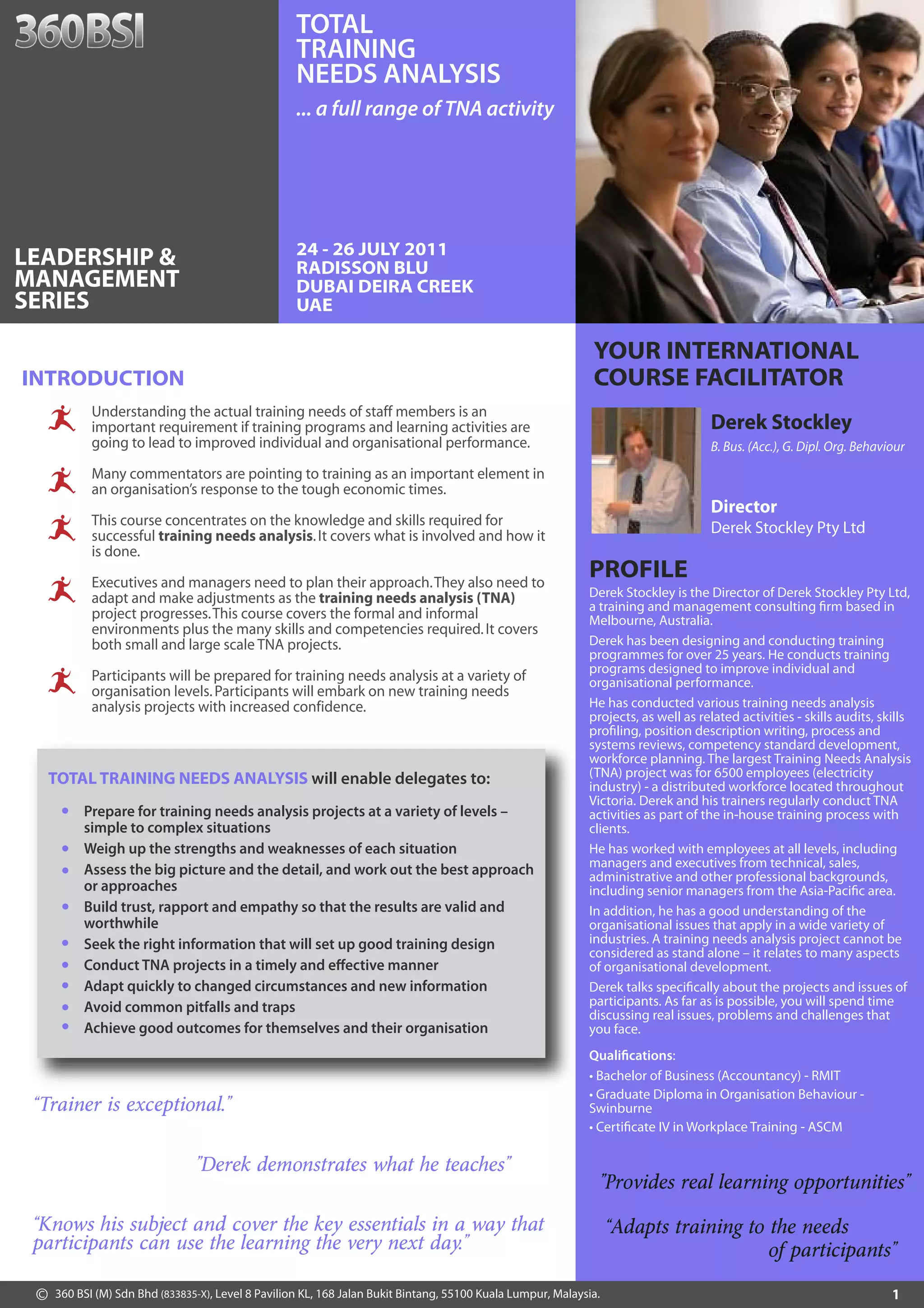 Total Training Needs Analysis (TNA) July 2011 | PDF