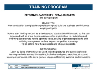 Tna Effective Leadership In Retail Business | PDF