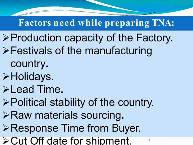TNA Calender Garment Industry.pptx | Needlework | Arts and Crafts