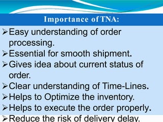 TNA Calender Garment Industry.pptx | Needlework | Arts and Crafts