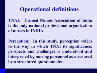 TRAINED NURSES ASSOCIATION OF INDIA | PPSX