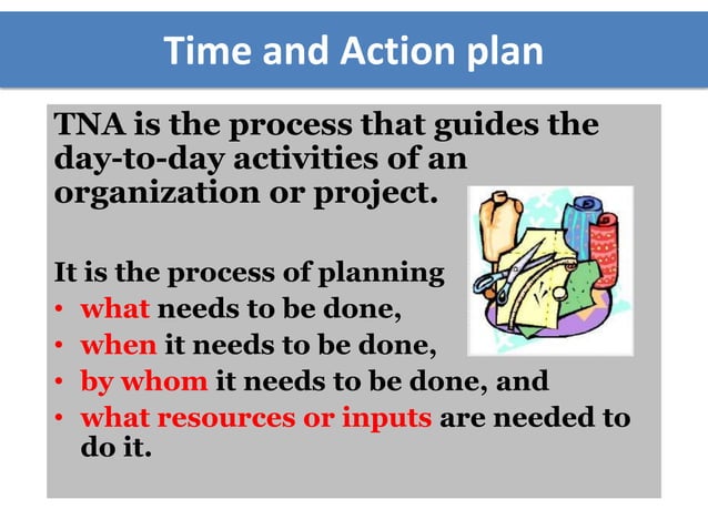 Time & action plan of garment industry by sushant lulla | PPTX