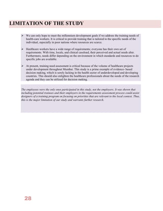 Training Needs Analysis for the Nurses | PDF