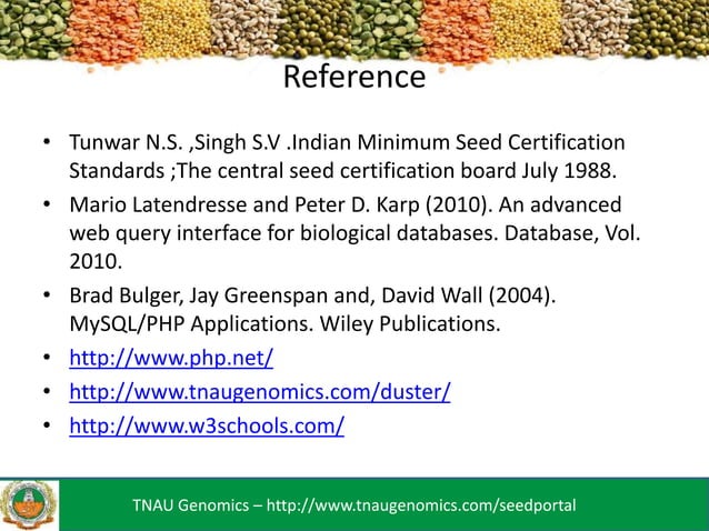 TNAU Seed Portal Updated | PPT