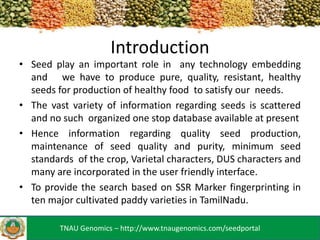 TNAU Seed Portal Updated | PPT