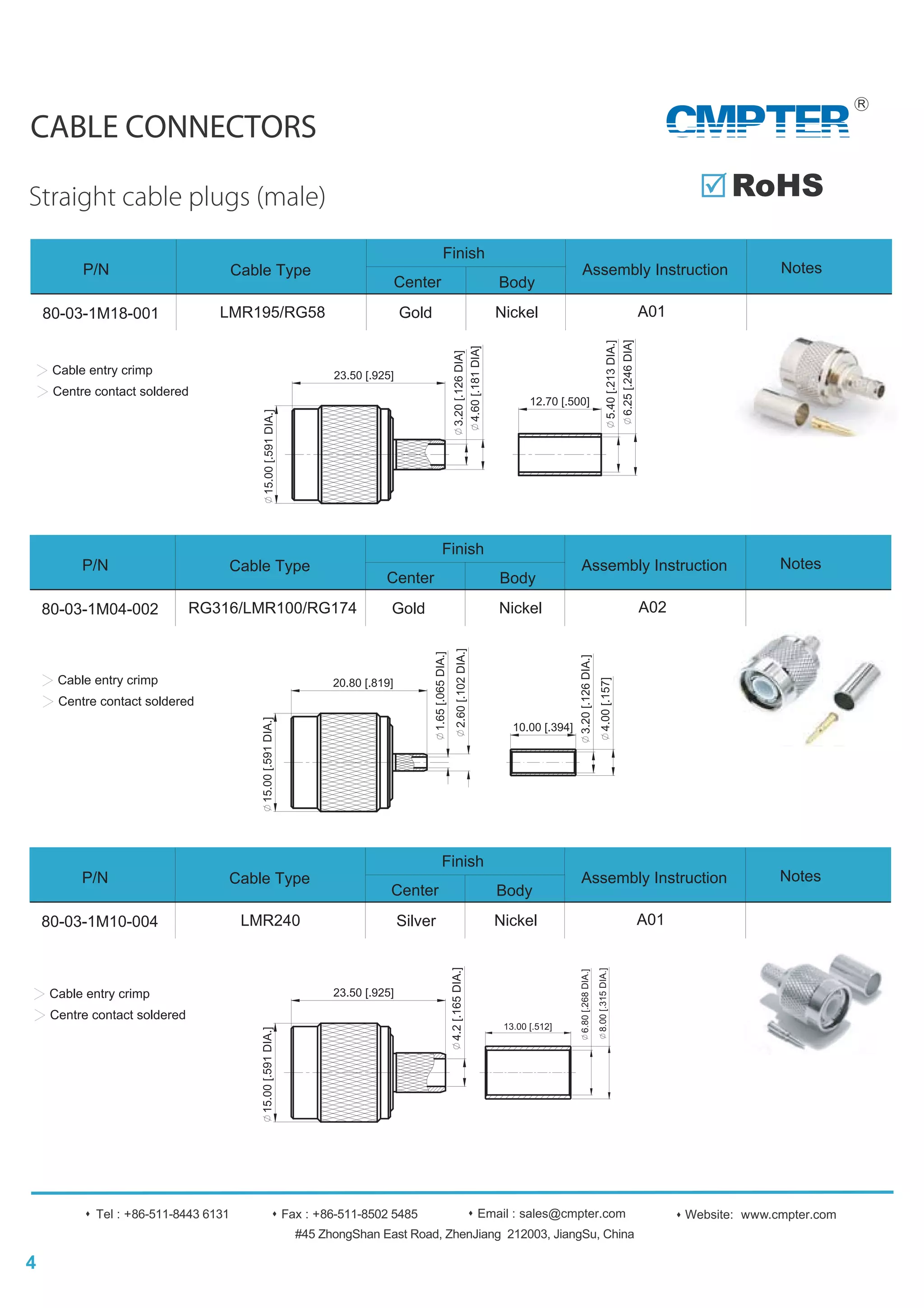 TNC connector catalog | PDF | Technology & Computing