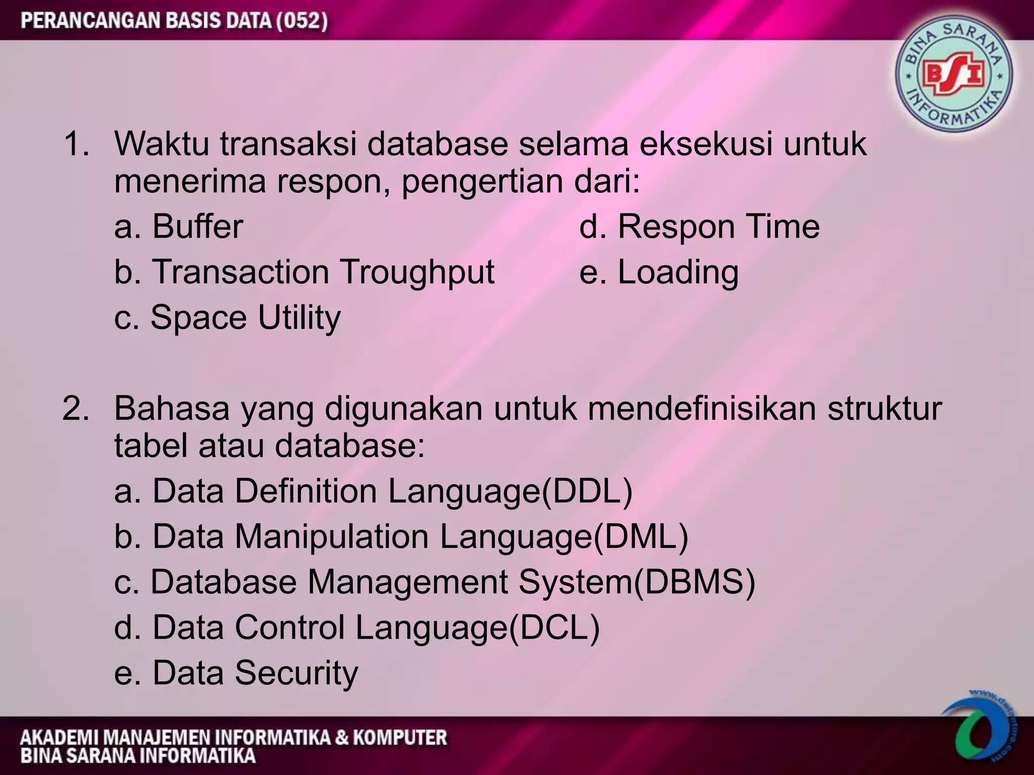 TND-052-P02 - DBMS dan Perancangan Basis Data | PPTX