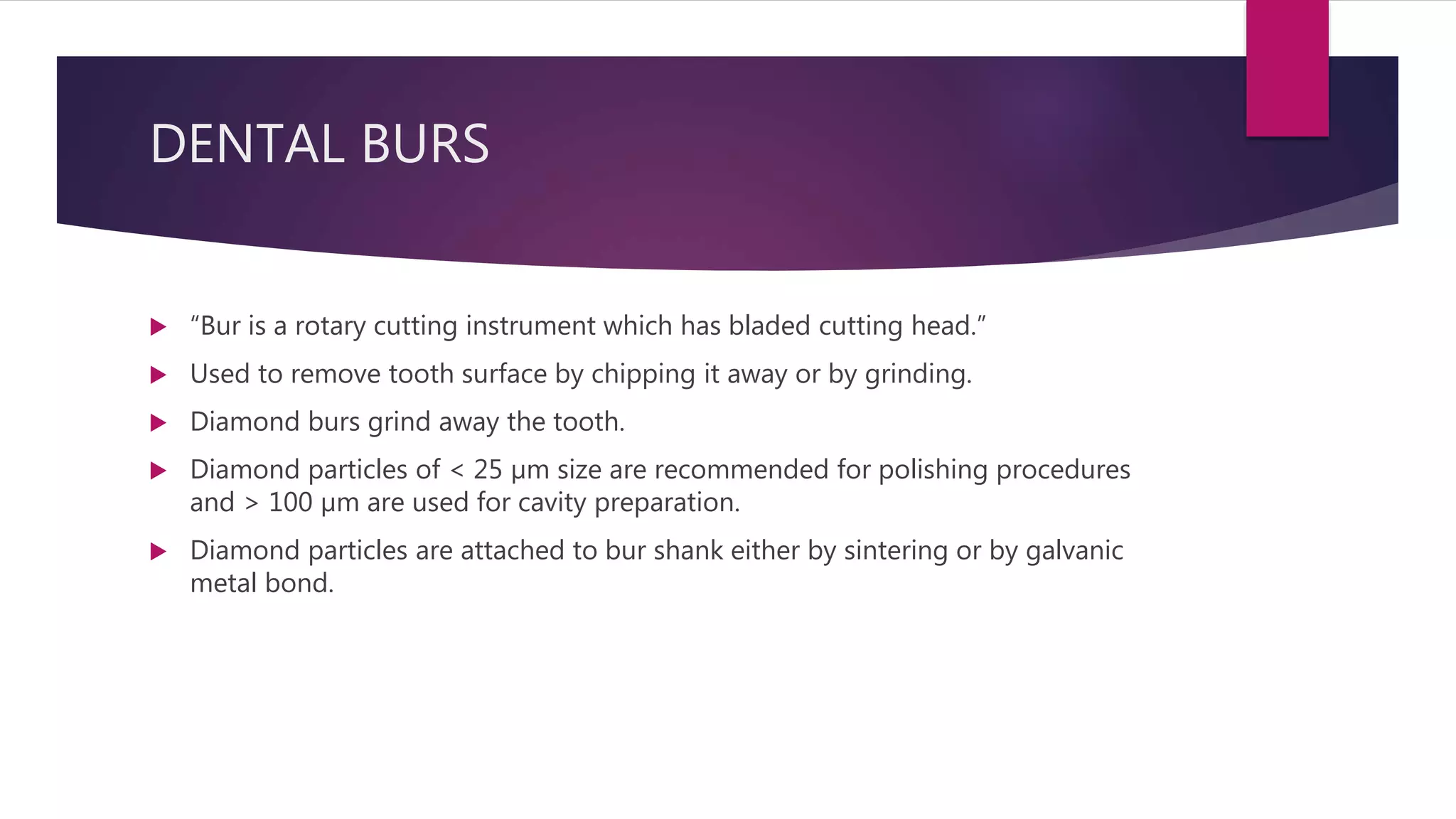 Rotary cutting instruments in conservative dentistry | PPTX