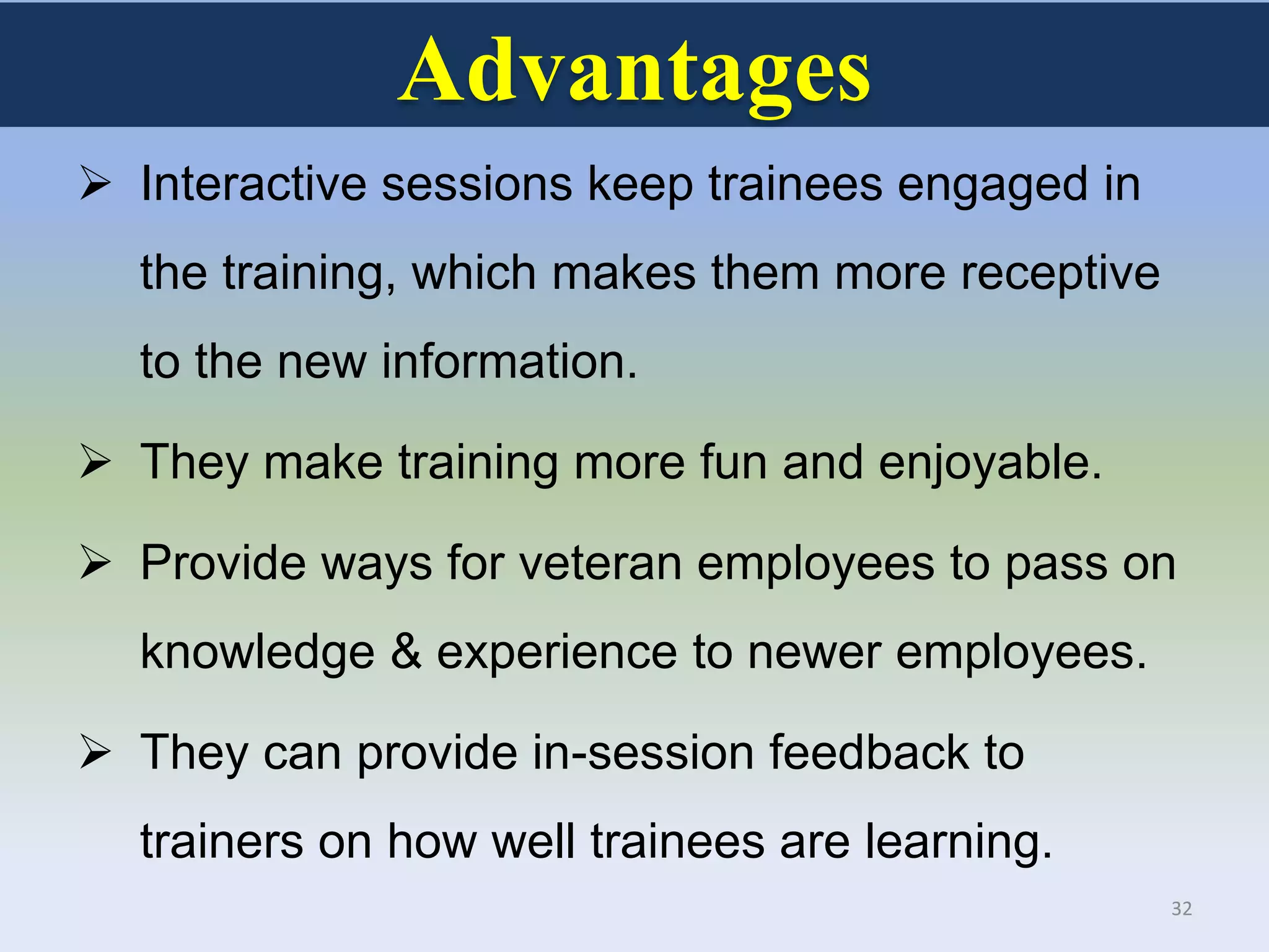 Training & Development - Traditional trainning methods | PPT