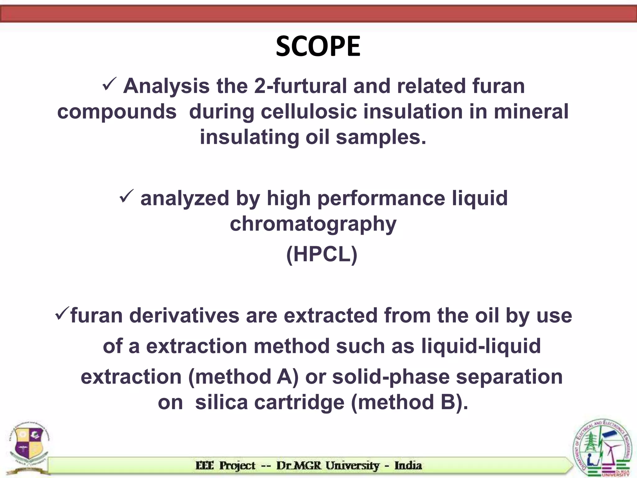 Furan Testing of Transformers Oil | PPTX