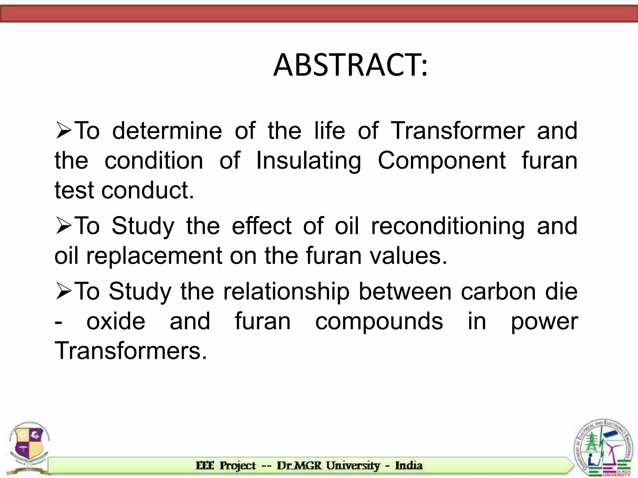 Furan Testing of Transformers Oil | PPTX