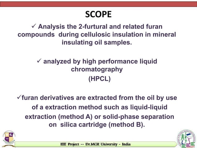 Furan Testing of Transformers Oil | PPTX | Chemistry | Science