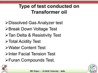 Furan Testing of Transformers Oil | PPTX