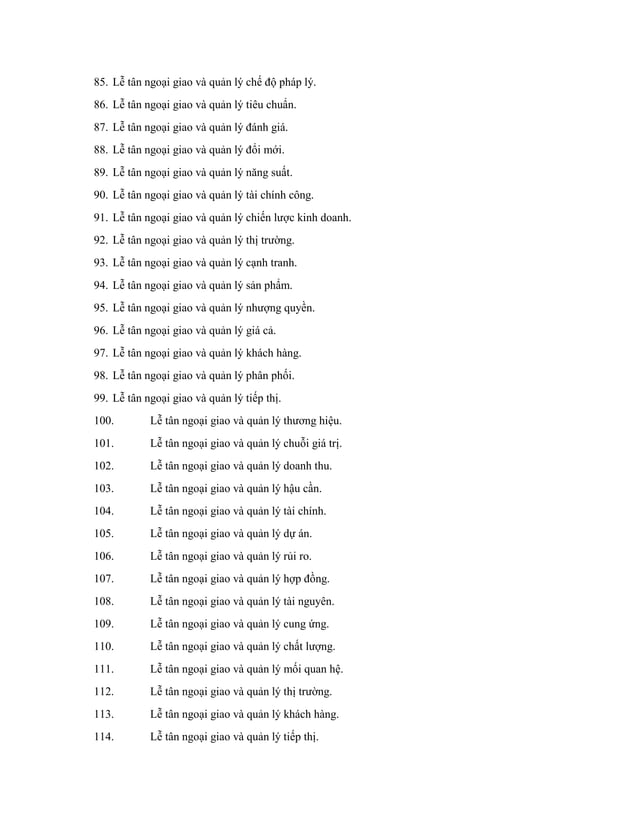 Tổng Hợp 200 Đề Tài Tiểu Luận Môn Lễ Tân Ngoại Giao, Dễ Làm Điểm Cao | DOCX