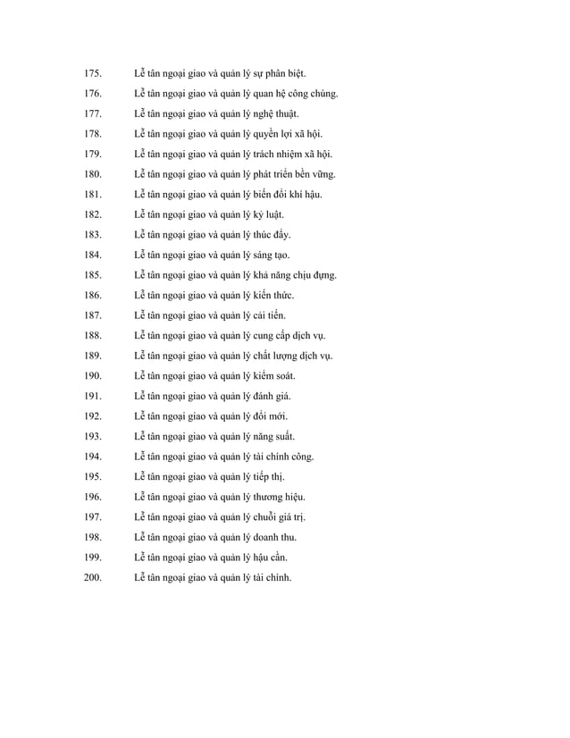 Tổng Hợp 200 Đề Tài Tiểu Luận Môn Lễ Tân Ngoại Giao, Dễ Làm Điểm Cao | DOCX