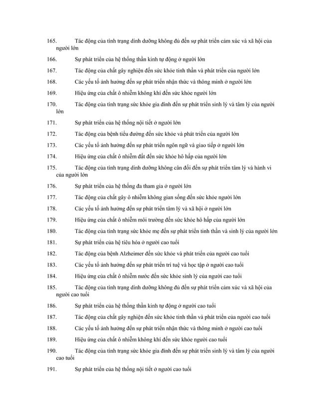 Tổng Hợp 200 Đề Tài Tiểu Luận Môn Sinh Lí Học Trẻ Em Từ Sinh Viên Giỏi | DOCX