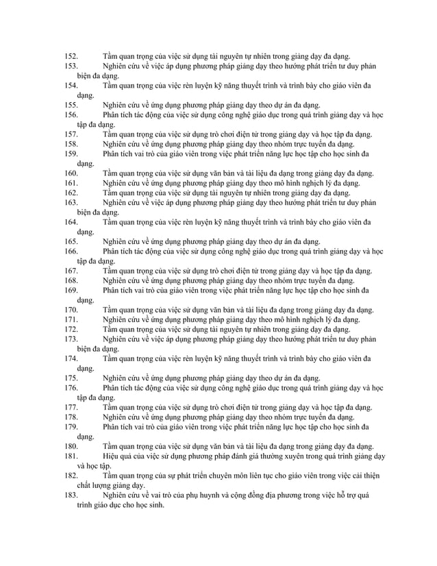 Tổng Hợp 210 Đề Tài Tiểu Luận Môn Rèn Luyện Nghiệp Vụ Sư Phạm Điểm Cao | DOCX