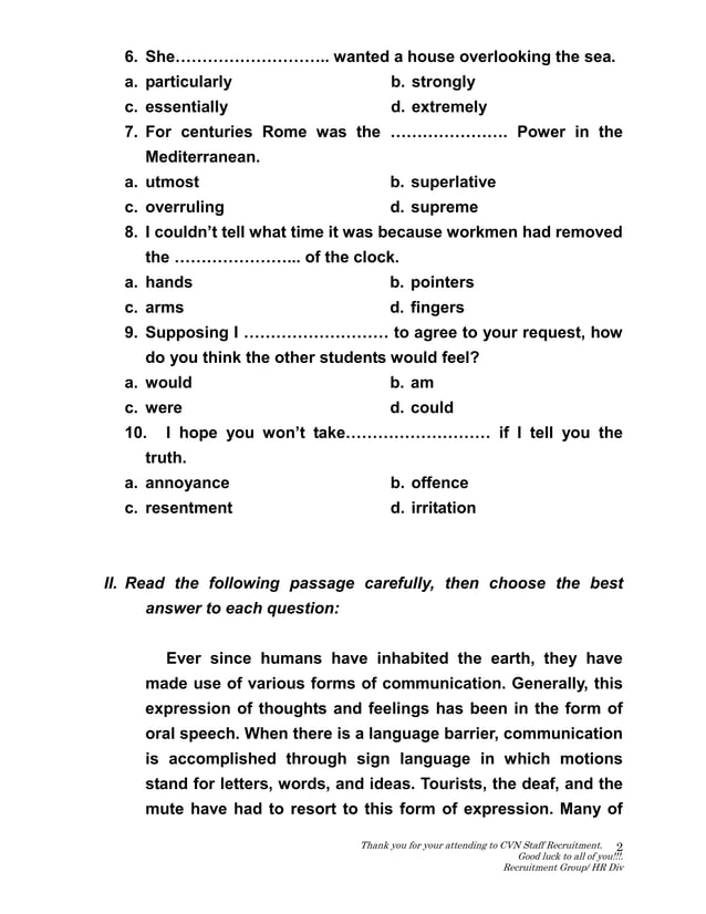 Tổng hợp bộ đề thi tuyển dụng công ty Canon Vietnam.pdf | Resume Writing and Advice | Job Search