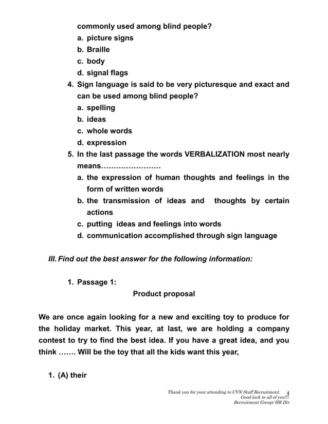 Tổng hợp bộ đề thi tuyển dụng công ty Canon Vietnam.pdf | Resume ...