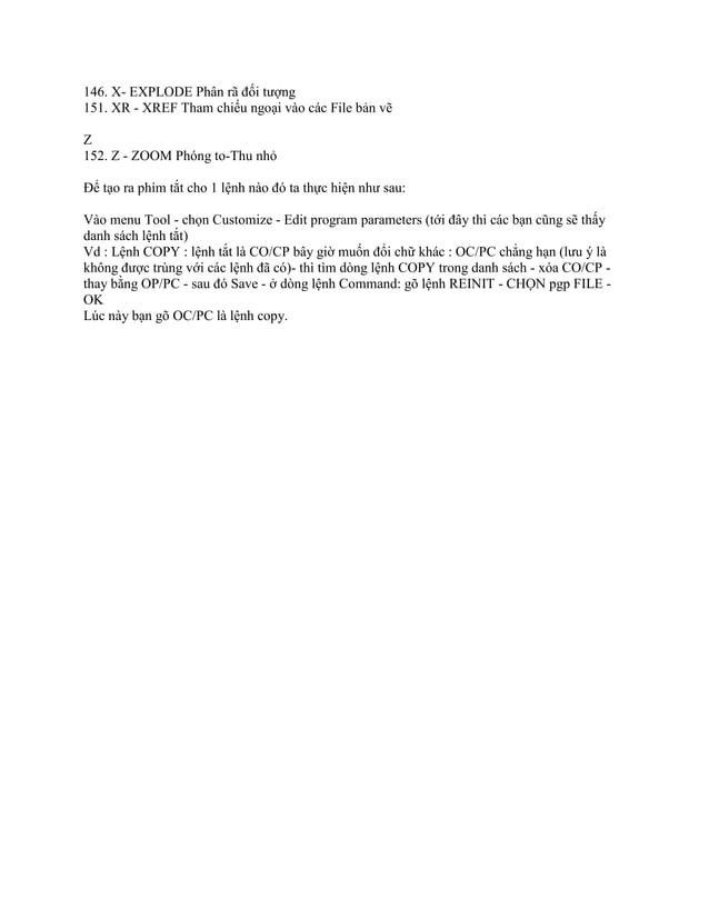 Tổng hợp các lệnh cơ bản trong autocad | DOCX