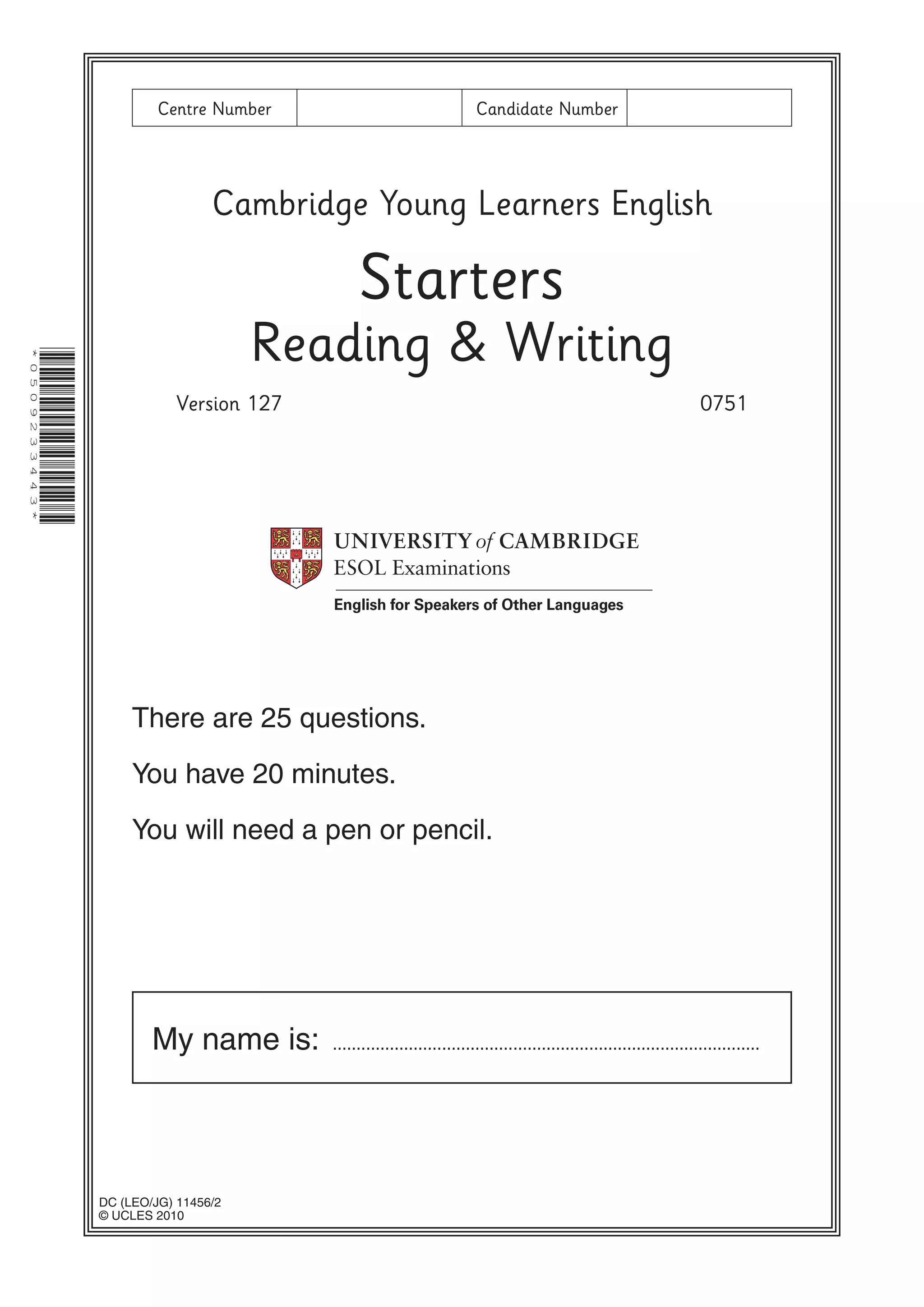 Tổng hợp các đề thi starters | PDF