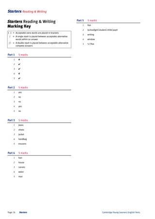 Tổng hợp các đề thi starters | PDF