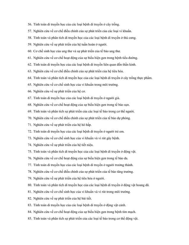 Tổng Hợp Hơn 200 Đề Tài Tiểu Luận Môn Sinh Hóa Nhiều Sinh Viên Lựa Chọn | DOCX