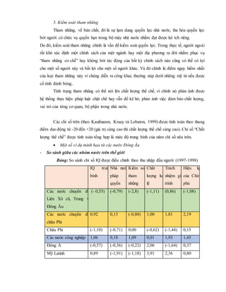 Tổng hợp kttc đánh giá chất lượng thể chế | DOCX