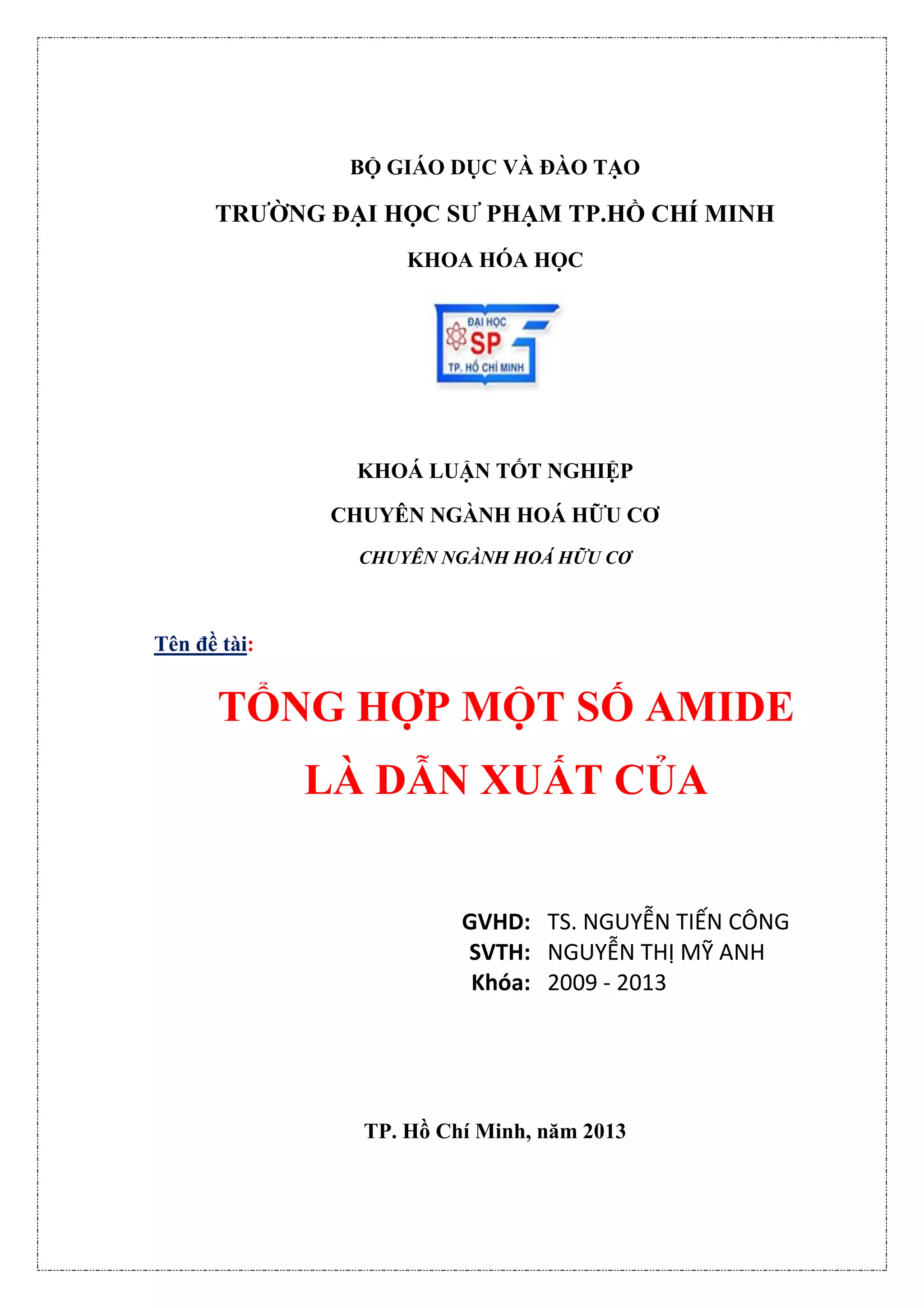 Tổng hợp một số amide là dẫn xuất của 3 aminocoumarin | PDF