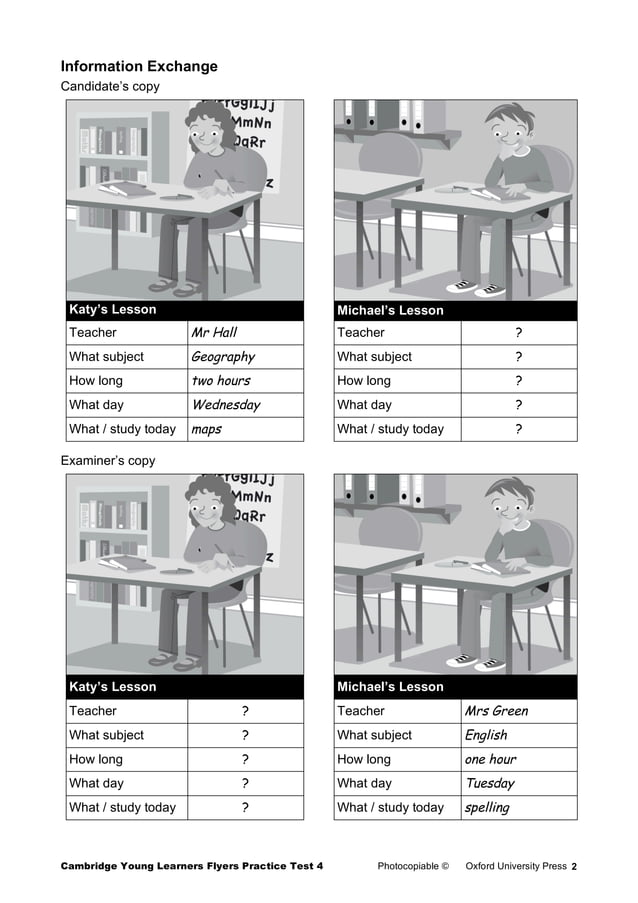 Tổng hợp đề thi flyers speaking test | PDF | Educational Assessment ...