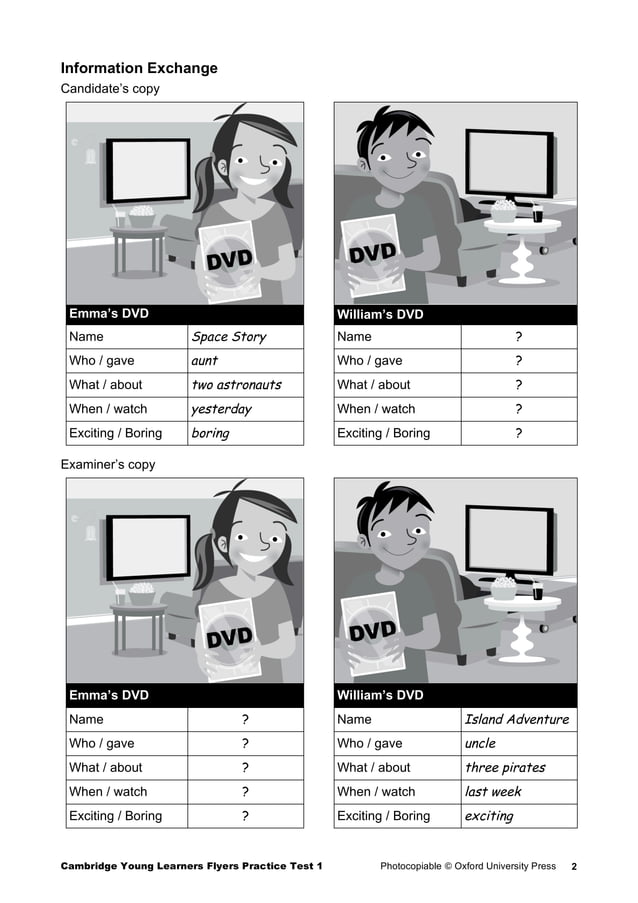 Tổng hợp đề thi flyers speaking test | PDF | Educational Assessment ...