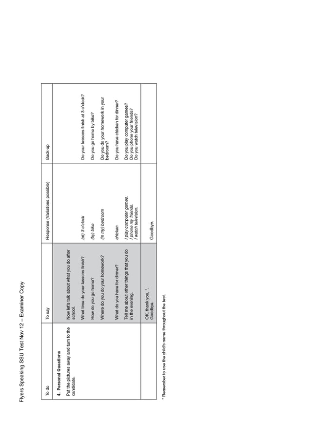 Tổng hợp đề thi flyers speaking test | PDF | Educational Assessment ...