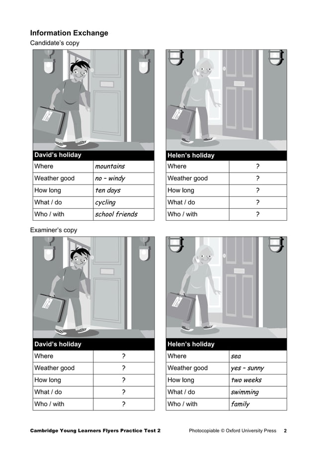 Tổng hợp đề thi flyers speaking test | PDF | Educational Assessment ...