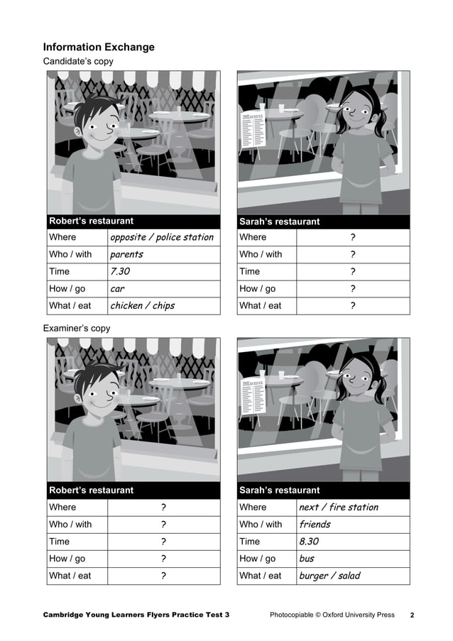 Tổng hợp đề thi flyers speaking test | PDF | Educational Assessment ...