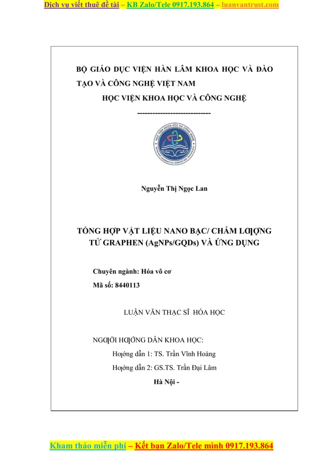 Tổng hợp vật liệu nano bạc chấm lượng tử graphen (agnpsgqds) và ứng dụng.doc