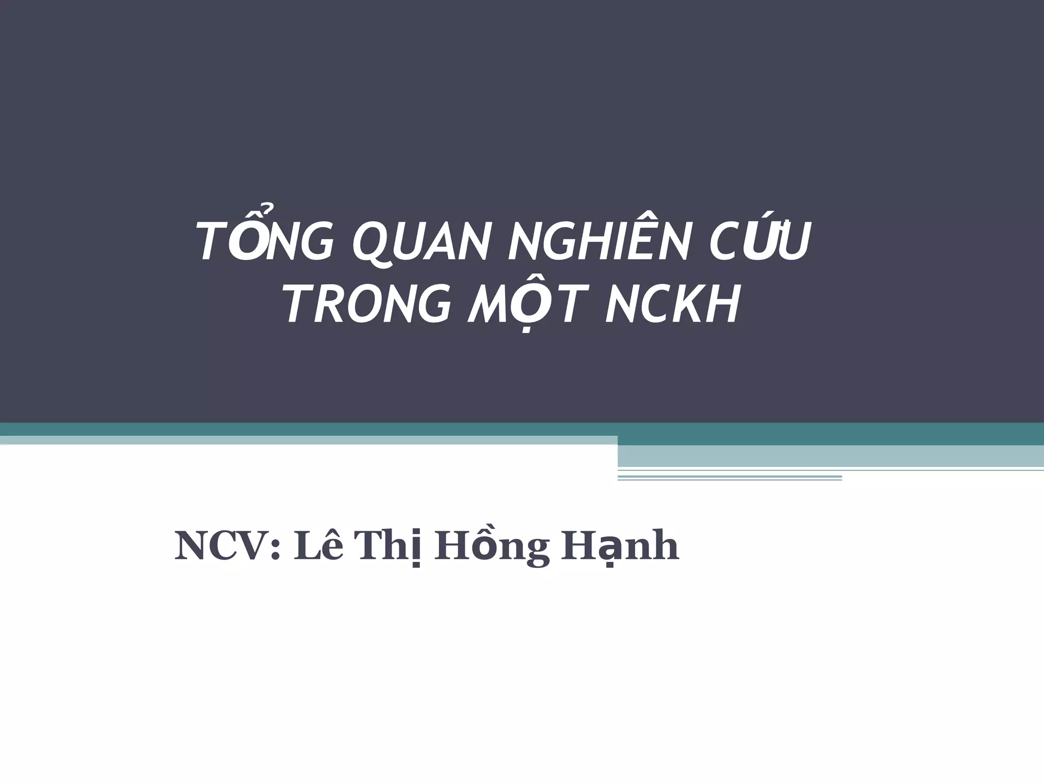 Tổng quan nghiên cứu trong một nckh | PDF