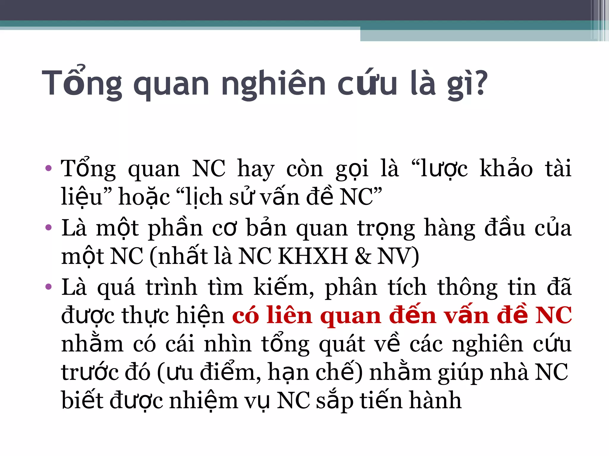 Tổng quan nghiên cứu trong một nckh | PDF