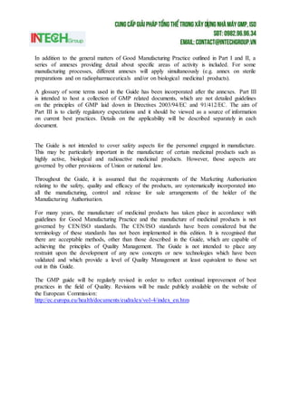 Tổng quan tiêu chuẩn GMP EU | PDF