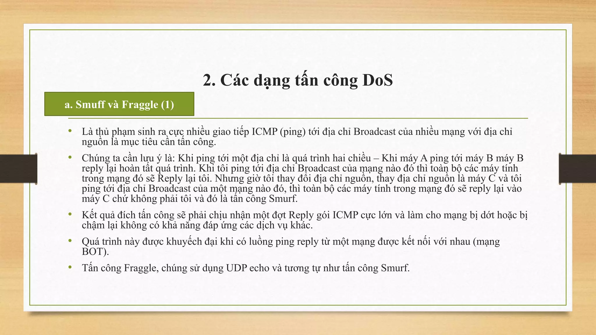 Tổng quan về DoS - DDoS - DRDoS | PPTX