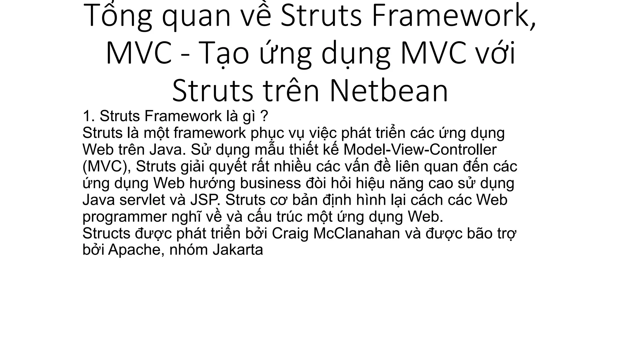 Tổng Quan Về Struts Framework Mvc Ppt