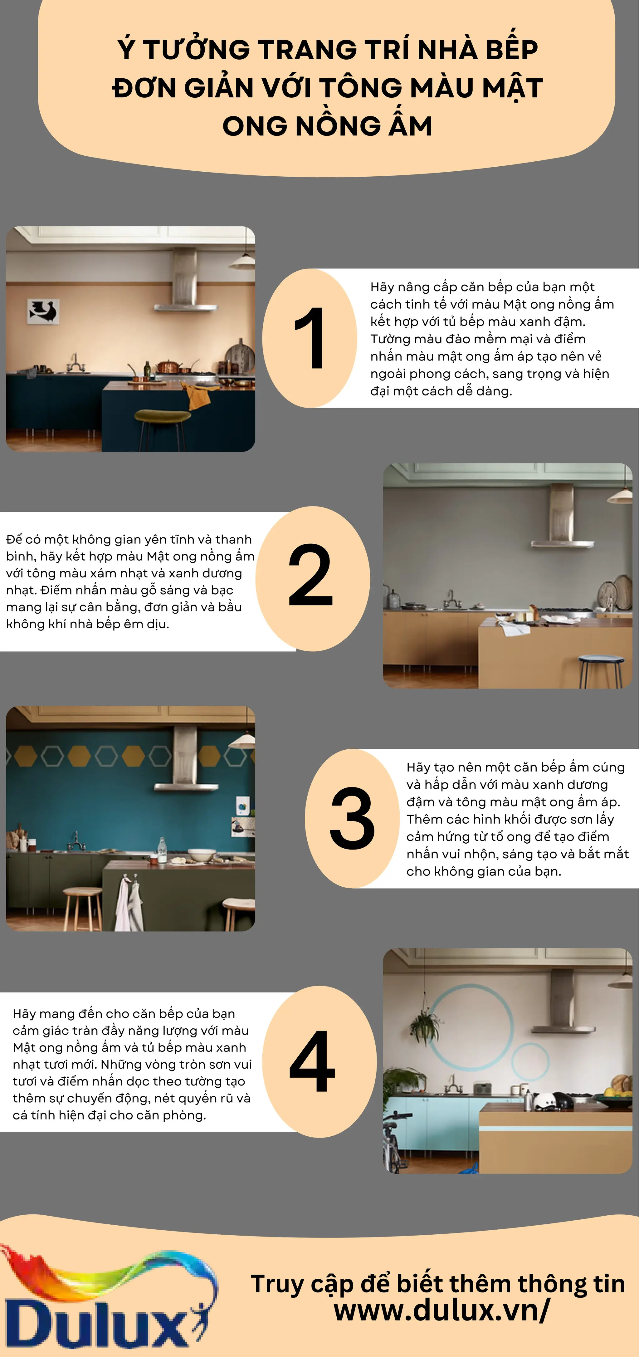 Ý tưởng trang trí nhà bếp đơn giản với tông màu Mật ong nồng ấm.pdf