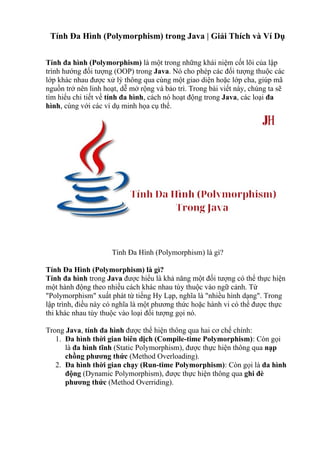Tính Đa Hình (Polymorphism) trong Java | Giải Thích và Ví Dụ | DOCX