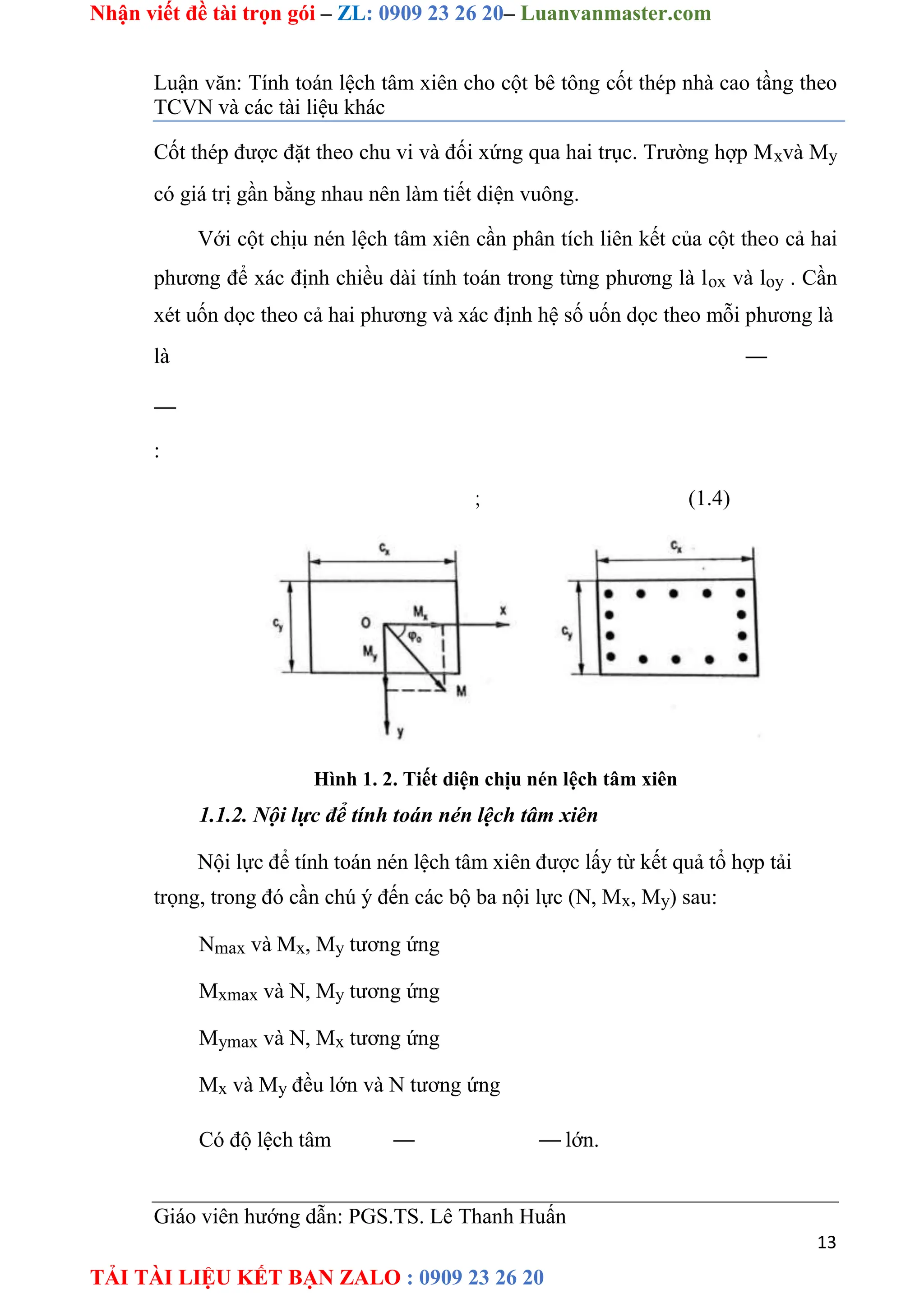 Tính Toán Lệch Tâm Xiên Cho Cột Bê Tông Cốt Thép Nhà Cao Tầng Theo Tcvn Và Các.doc