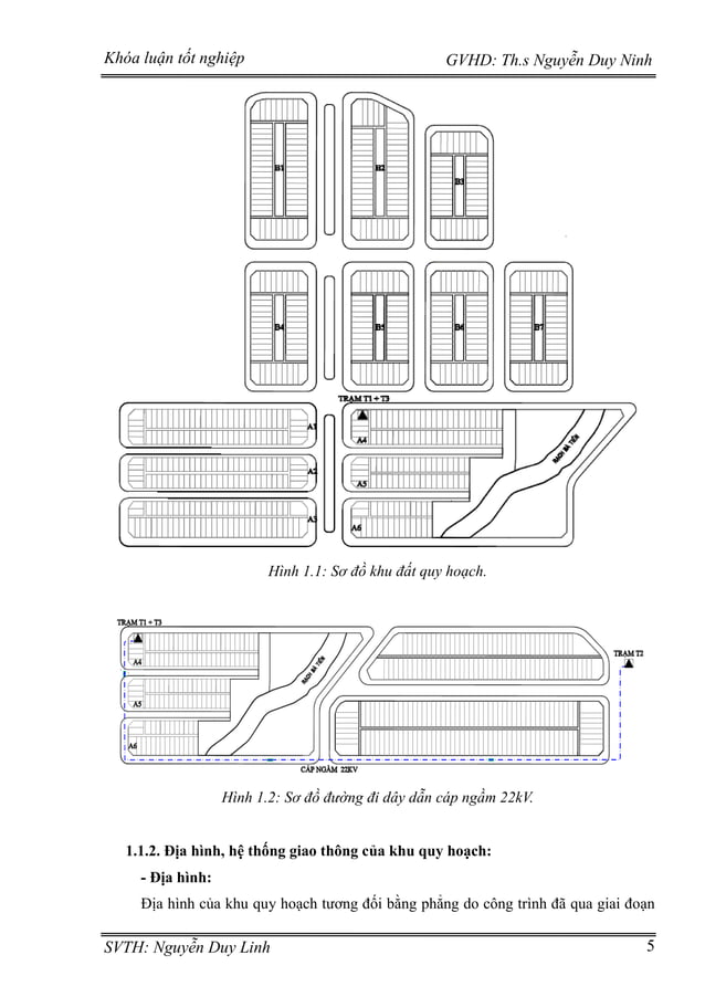 Tính toán thiết kế đường dây trung thế ngầm 22kV cấp cho trạm biến áp T1 và T3 thuộc dự án khu ...