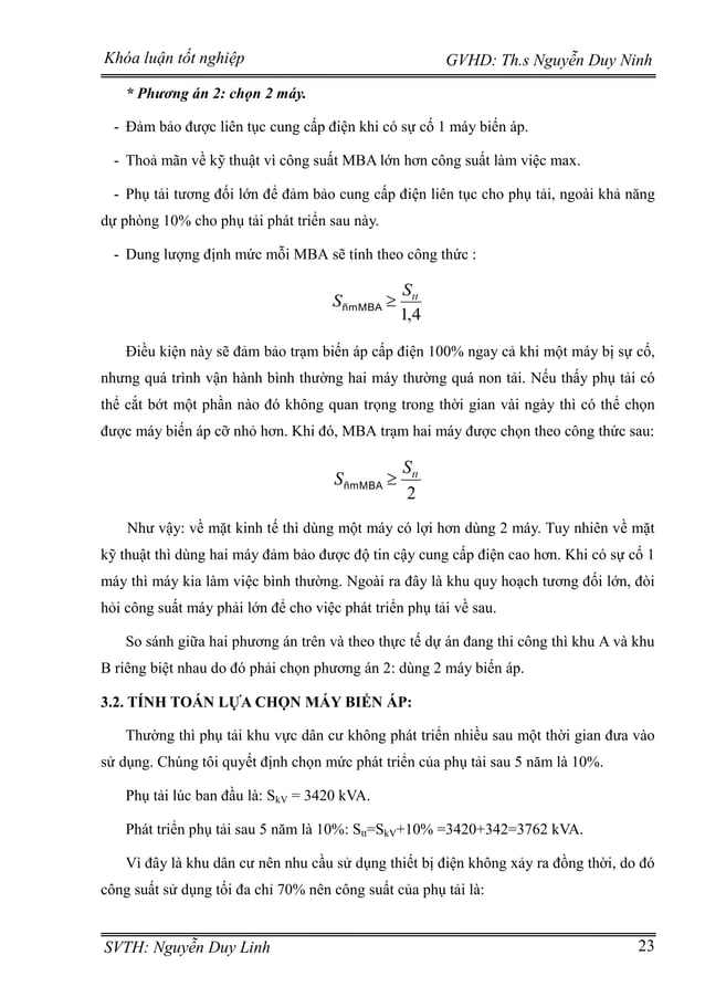 Tính toán thiết kế đường dây trung thế ngầm 22kV cấp cho trạm biến áp T1 và T3 thuộc dự án khu ...