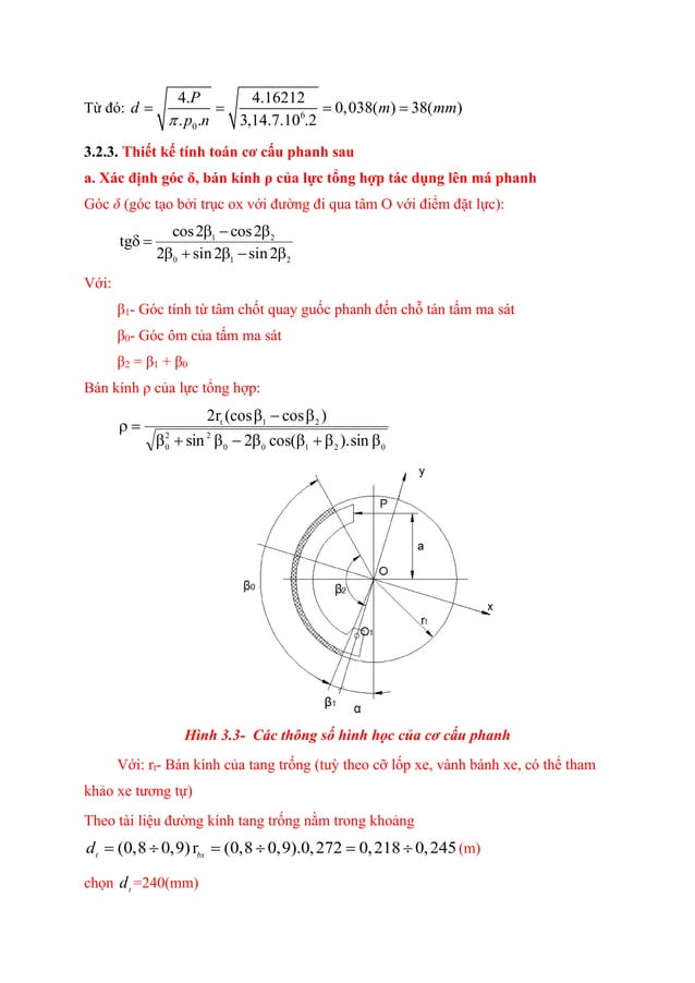 tính toán thiết kế phanh xe ô tô, phanh đĩa và phanh tang trống | PDF