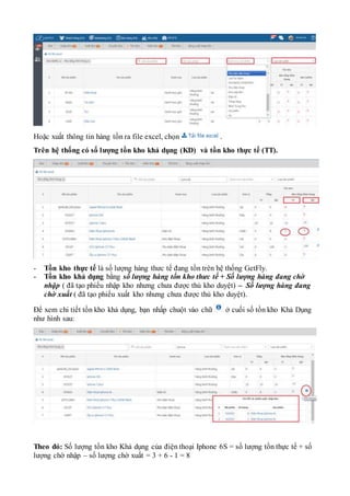 Tồn kho với GetFly CRM | PDF